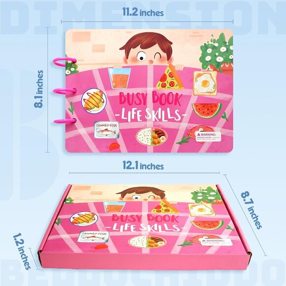 Toys | Life Skills Activity Busy Book Montessori Early Learning ...